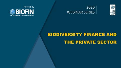 BIOFIN 2020 Webinar Series | BIOFIN